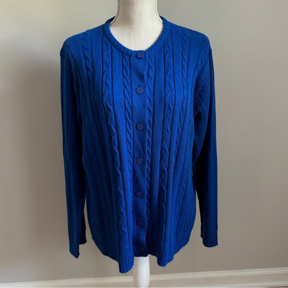 Sara Morgan Vintage Cable Knit Cardigan Royal Blue - Gem